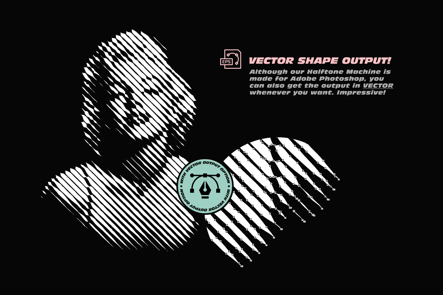 4332 80+复古半调波点线条点阵像素肌理图片文字logo后期处理PS特效动作组合Halftone Machine Photoshop Action@GOOODME.COM _ 果觅网 ...